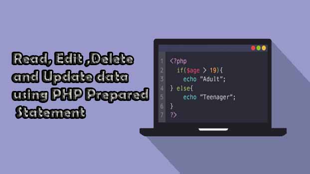 Read Edit Delete And Update Data Using Php Ready Statement Mywebcode